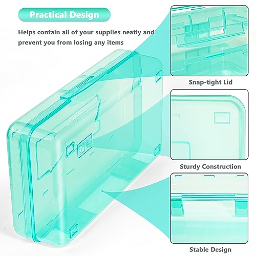 DANRONG Pencil Box, Large Capacity Pencil Case, Plastic Pencil Boxs for Kids Girls Boys Adults, Hard Crayon Box Storage with Snap-Tight Lid for School Office Supplies
