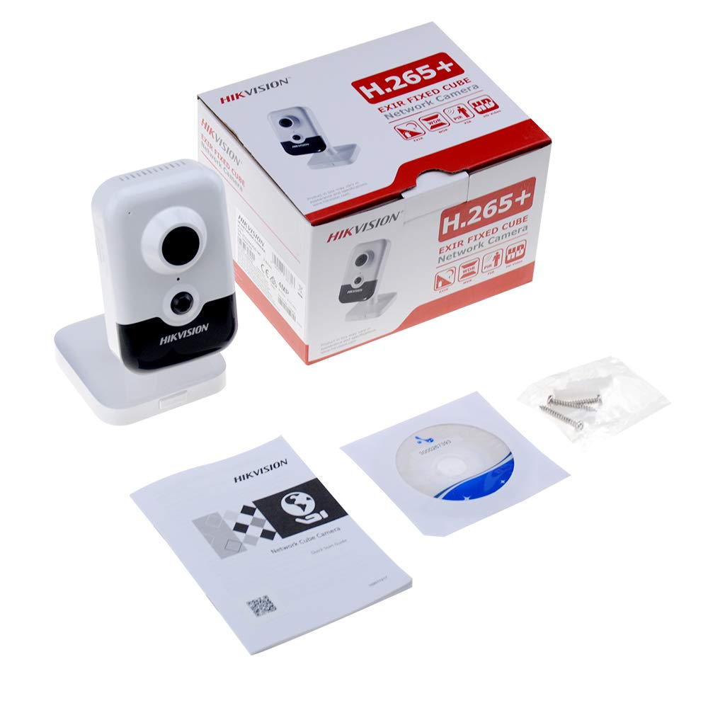 Hikvision 4MP PoE Cube Camera DS-2CD2443G0-IW, 2.8mm Lens with Build in Mic&Speaker, WiFi,Up to 128 GB SD Slot,Replacement Model for DS-2CD2442FWD-IW