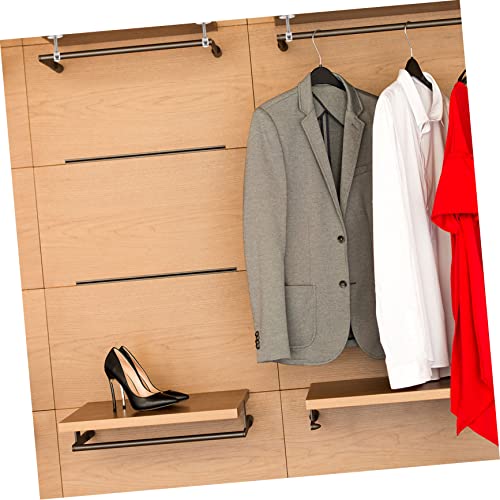 DECHOUS 8pcs Clothes Rail Flange Metal Curtain Rod Curtains Holders Shower Curtain Rod Holder Ceiling Rod Brackets Closet Rod End Curtain Pole Ceiling Brackets Wardrobe Pole Brackets