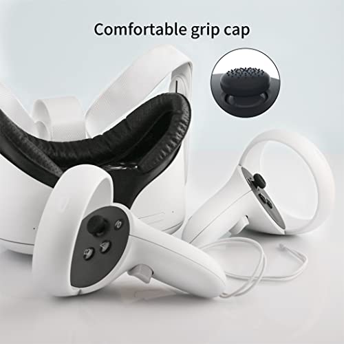 FANPL for Oculus Quest 2 Face Pad, Face Vent Bracket, Leather Breathable Cushion with Lens Protection Cover, Silicone Nose Pad, Lens Cleaning Pen, Thumb Caps