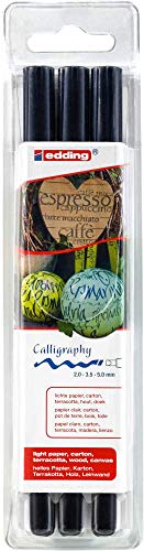 edding 1255 Calligraphy Pen Pack of 3 - Black