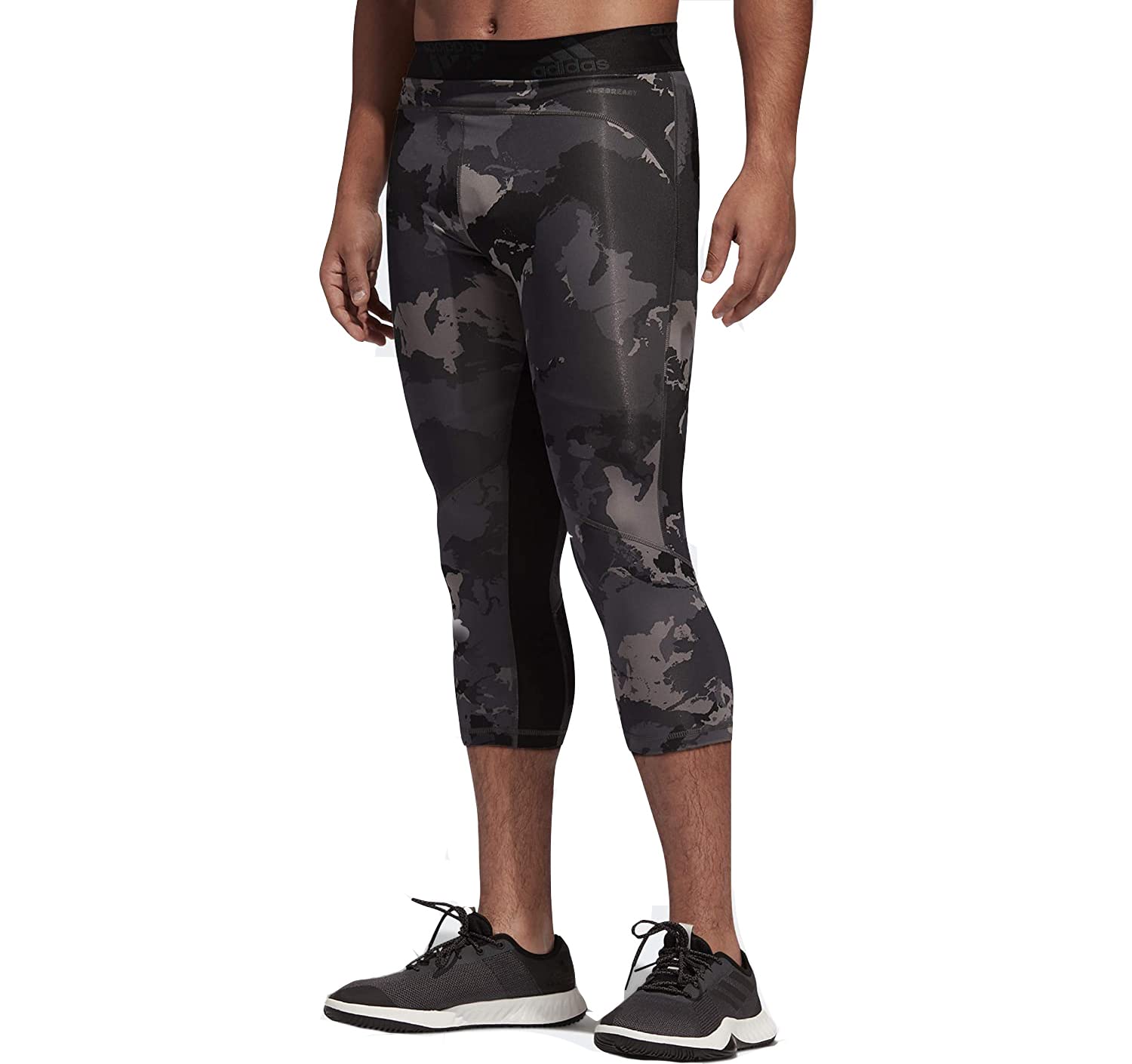 adidas mens Alphaskin Camo 3/4 Tights Feather Grey X-Large