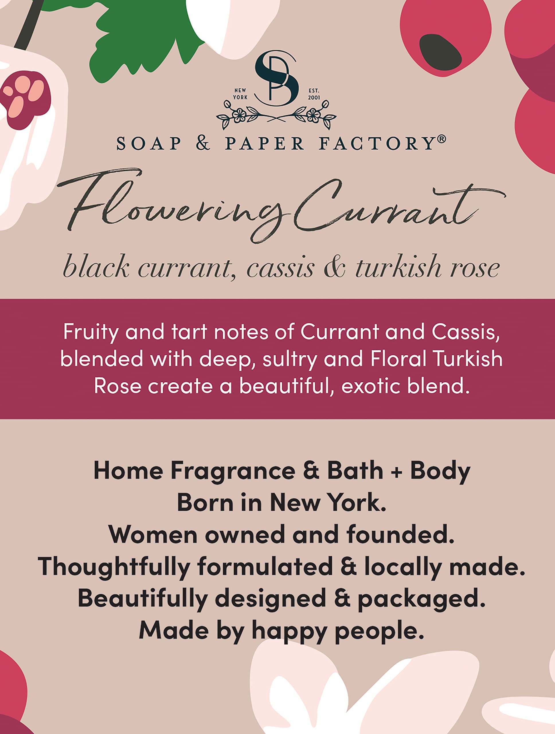 Soap & Paper Factory Flowering Currant 9.5 oz Large Soy Candle