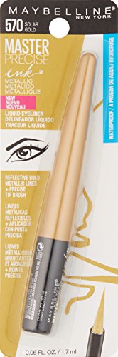 Maybelline New York Master Precise Ink Metallic Liquid Liner, Solar Gold, 0.06 Fluid Ounce