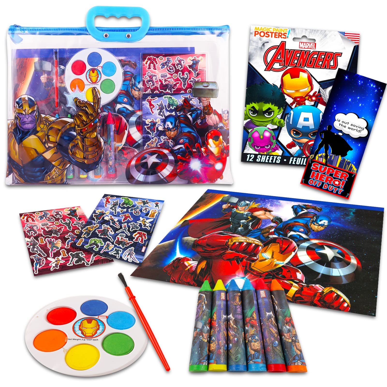 Marvel Avengers Drawing and Painting Set for Kids - Avengers Gift Bundle with Coloring Book, Coloring Utensils, Paints, Stickers, and More (Marvel Crafts)