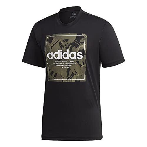 adidas mens Camo Box Tee Black Large/Tall