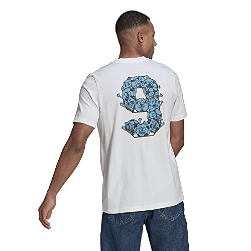 adidas mens Lil Number Tee White X-Large