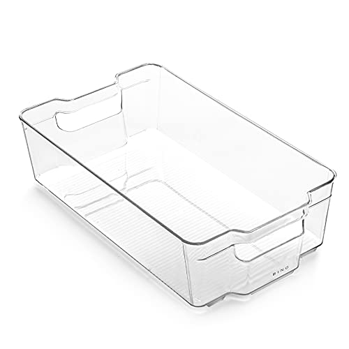 BINO | Stackable Plastic Storage Bins, X-Large - 12 Pack | THE STACKER COLLECTION | Multi-Use Organizer Bins | BPA-Free | Pantry Organization | Home Organization | Fridge Organizer | Freezer Organizer