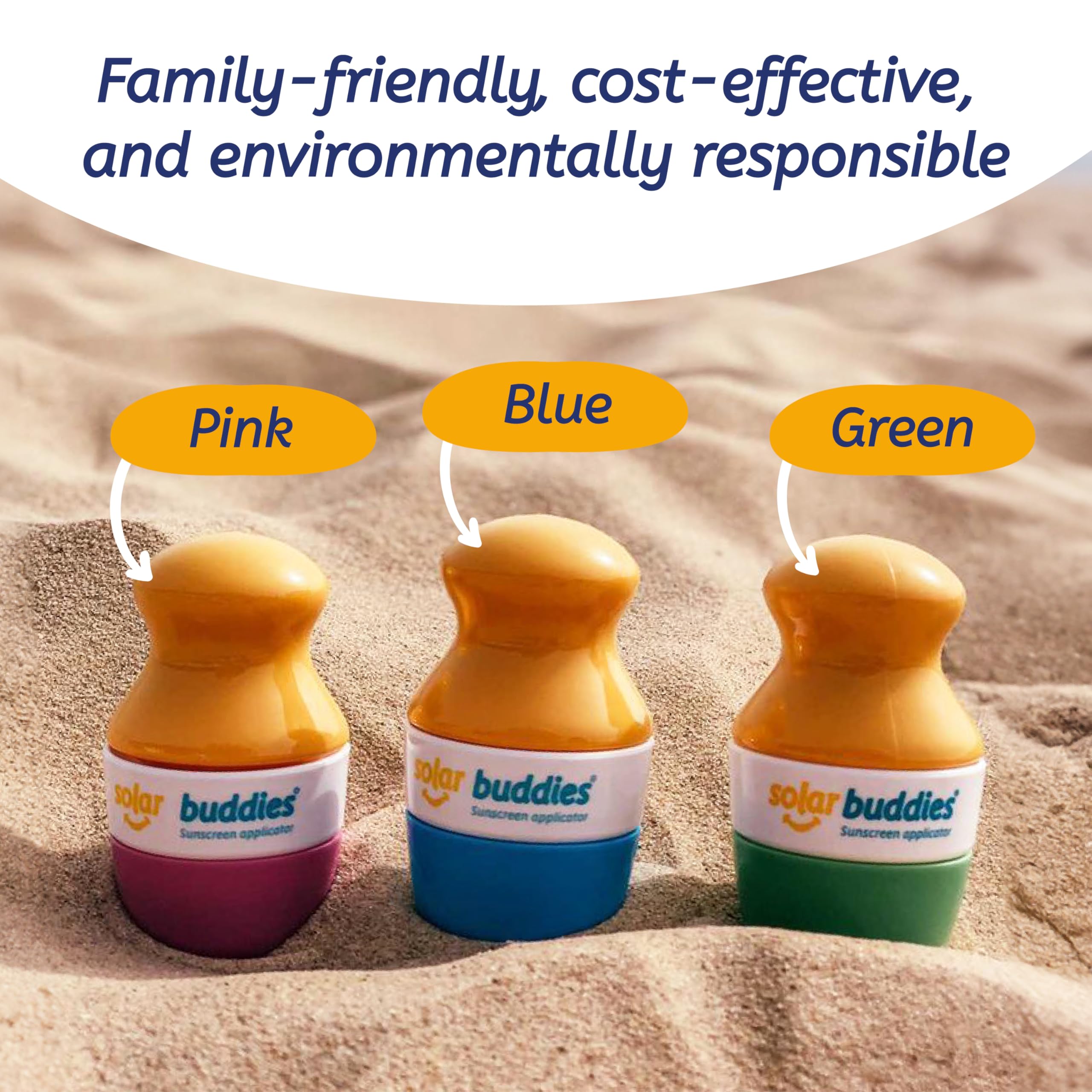 Solar Buddies Replacement Duo Heads - Compatible with The Child Friendly Refillable Solar Buddies Sunscreen Applicator - Holds Up to 3.4fl oz, Suits All Skin Types (Duo Heads ONLY, Caps Not Included)