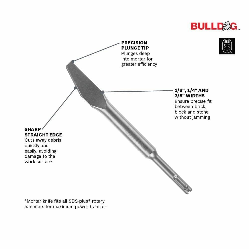 Bosch HS1402 1/8 In. Mortar Knife SDS-plus® Bulldog™ Xtreme Hammer Steel