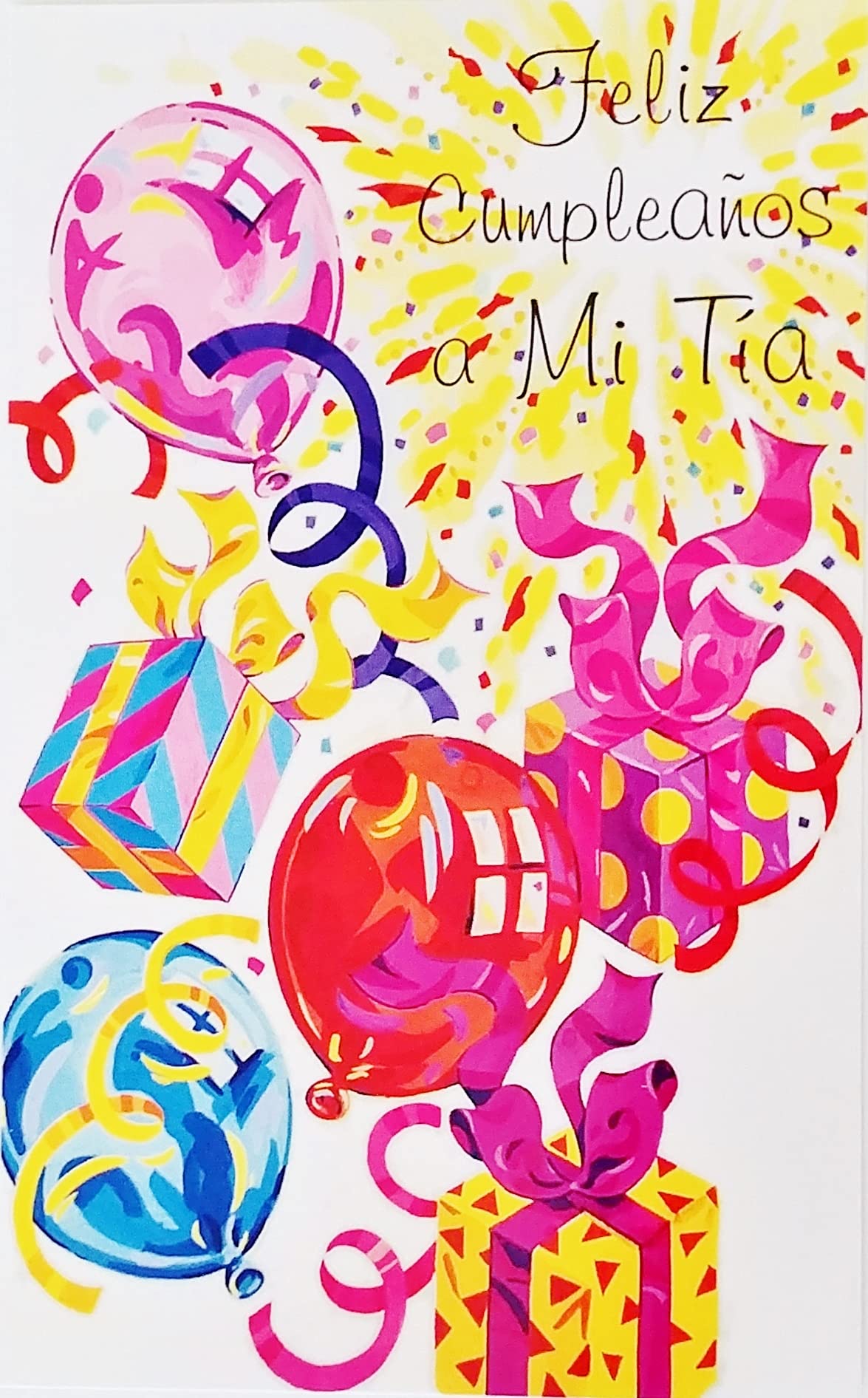 Feliz Cumpleanos A Mi Tia - Happy Birthday Aunt Greeting Card in Spanish Espanol