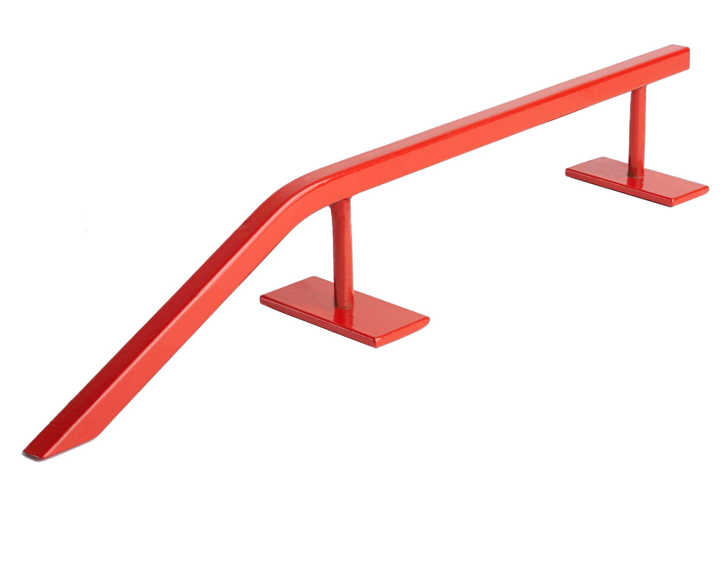 FLVFF Fingerboard Rail Pole Jam to Flat Grind Metal Rail Made of Solid Steel Ramp and Skate Parks (R5) (Red)