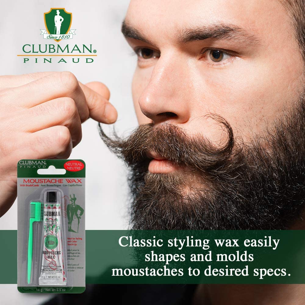 Clubman Moustwax With Brush White (Neutral) (2 Pack)