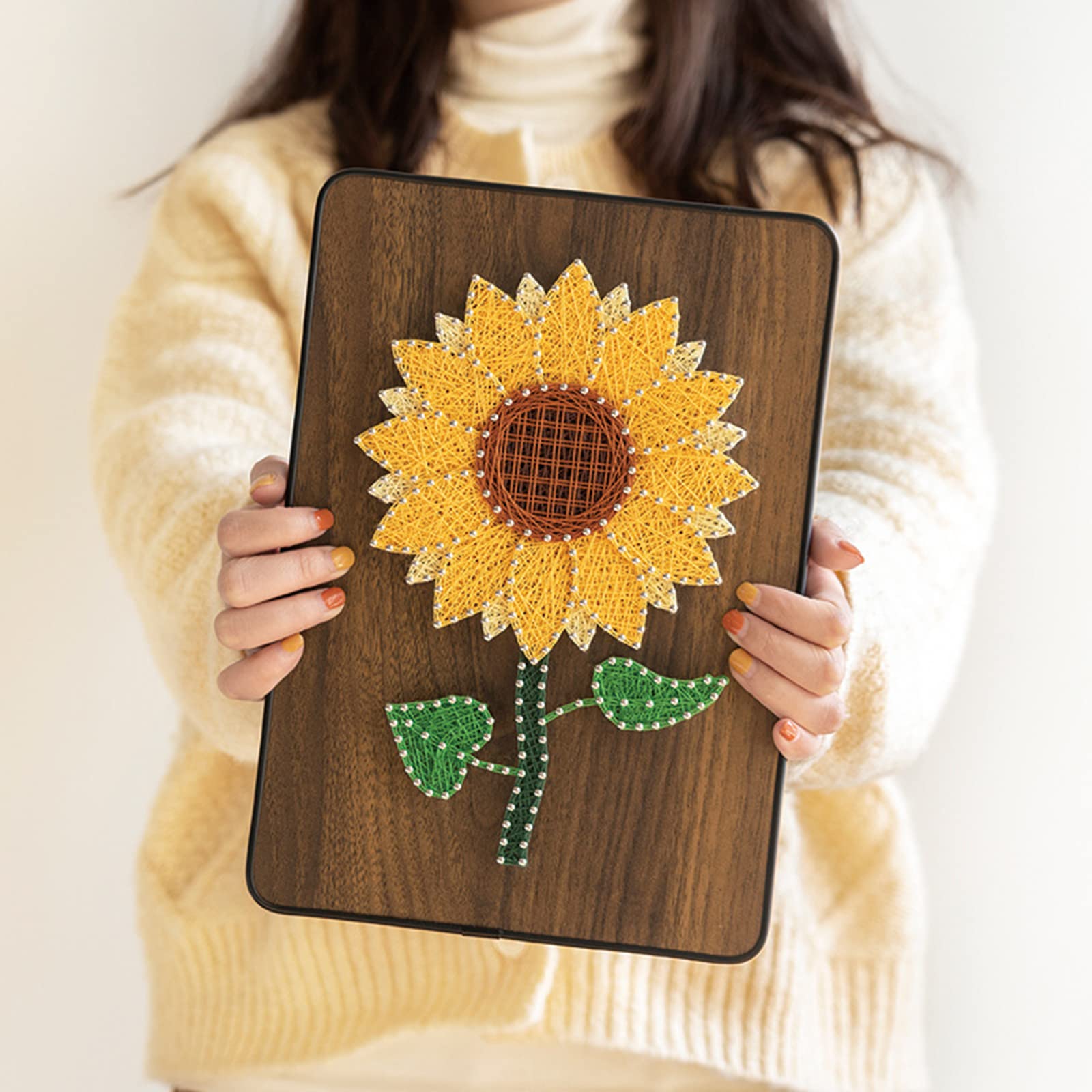 Faynore DIY String Art for Kids Adult Creative DIY Craft Kit with All Necessary Accessories and Frame - Home Wall Decorations Tabletop Decor - Gifts for Women Children (8.2" x 11.8") (Sunflower)