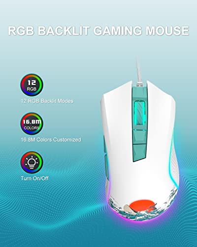 Custom Keycaps and Gaming Mouse Pad Set & XVX G705 Wired Gaming Mouse