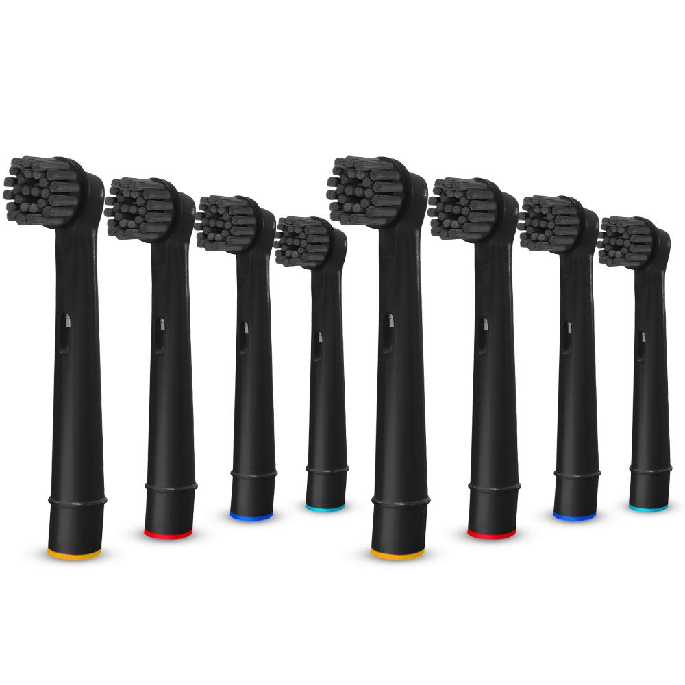 VINFANY 8PCS Black Toothbrush Head for Oral b,Replacement Toothbrush Heads Compatible for Braun Electric Rechargeable Toothbrush, for Vitality 3D All 8 Pack