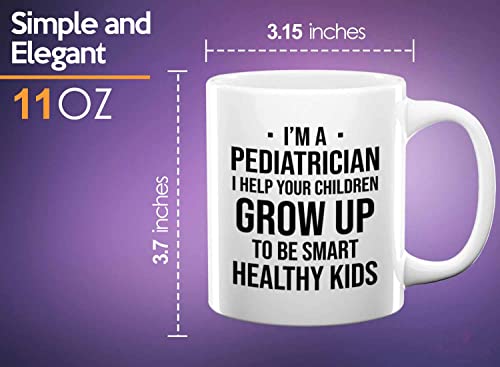 Flairy Land Pediatrician Coffee Mug 11oz White - Grow Up Smart - Physician Tiny Human Doctor Pediatric Nurse Funny Children Kids Pediatric Appreciation