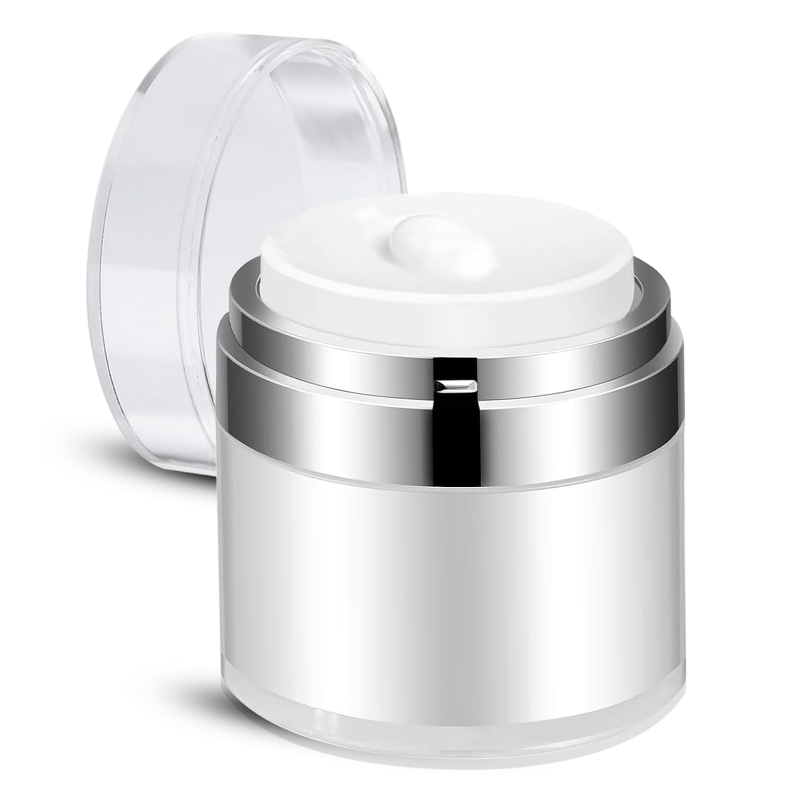 Airless Pump Jar, Airless Pump Bottles, Drunk Elephant Container, Moisturizer Container Used for Lotions, Creams, Serums, And Makeup, Travel Containers Push Down Pump Dispenser 1.7 OZ