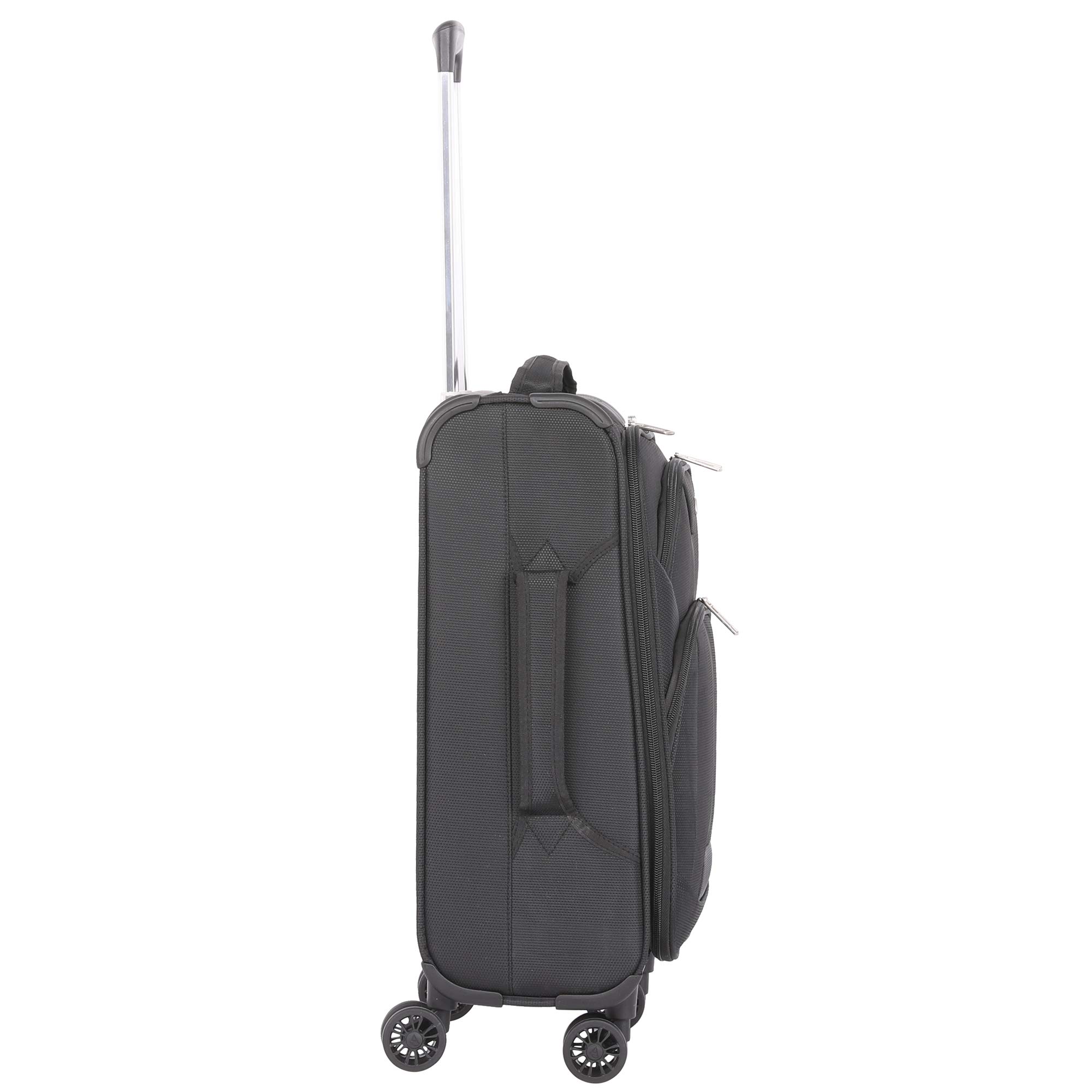 Aerolite 21” Inch Carry On Lightweight 4 Wheel Spinner Suitcase & 16” Under Seat Bag Set (Black)