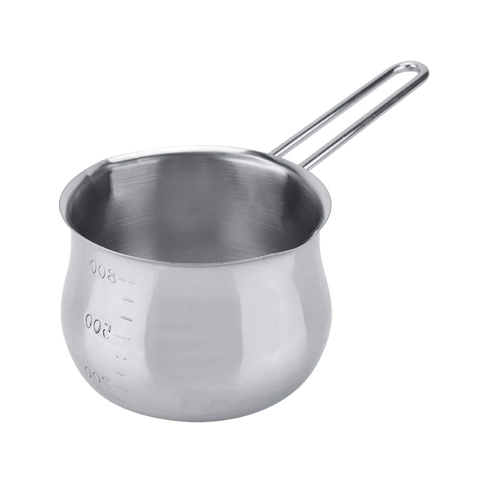 Tyenaza 0.8-Quart Milk Warmer Pot, Stainless Steel Mini Butter Coffee Warmer, Melting Pot Milk Saucepan with Dual Pour Spout