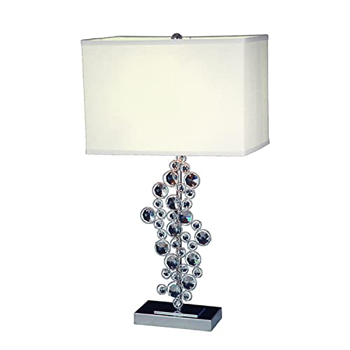 Elegant Designs LT1027-CHR Prismatic Crystal Sequin and Chrome Table Lamp