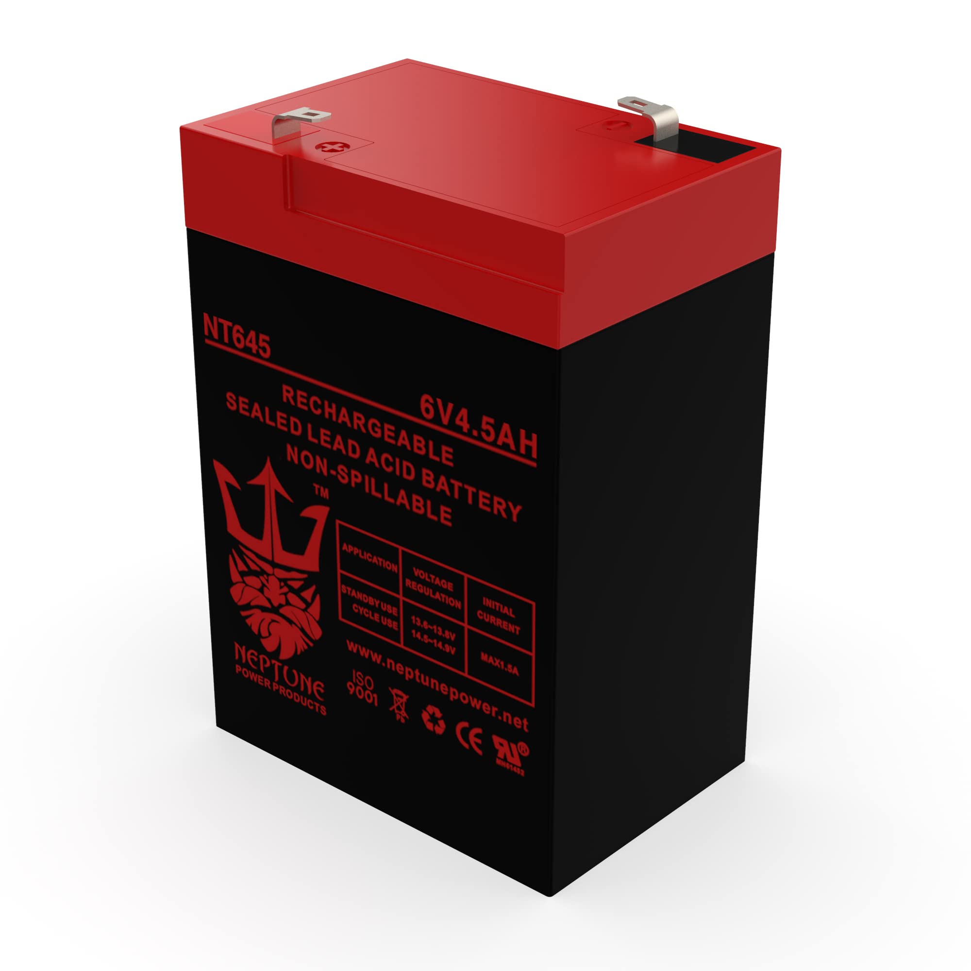 Neptune Power Products Neptune 6V 4.5Ah NT-645 Rechargeable SLA Sealed Lead Acid Battery - 2 Pack