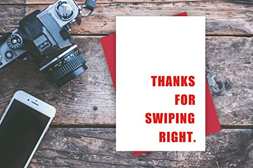 Boyfriend Anniversary Card, Unique Cyber-love Greeting Card, Swipe Right Online Dating Card for Him