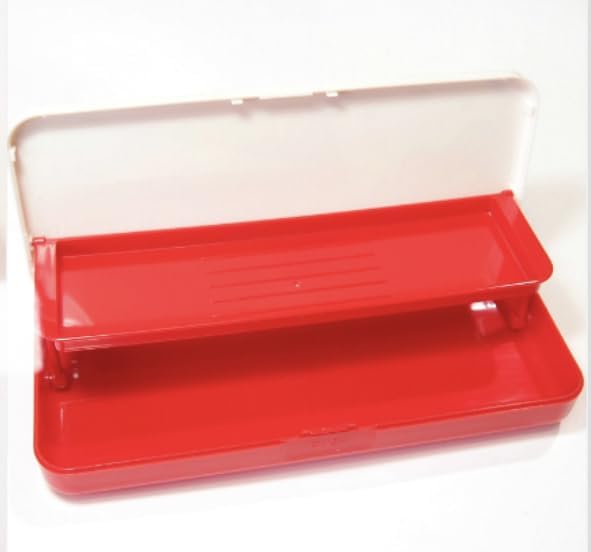 Bandal & Neoul KITTY's 2 Layer Levered Pencil Case - 2 Designs (Polka dots in red)