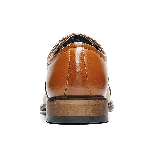 Bruno Marc Mens Lace Up Soft Cap-Toe Formal Dress Shoes, 2/Brown - 10 (Oxford)