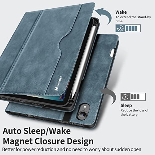 iPad Mini 6th Generation Case 2021 with Pencil Holder Front Pocket Strap Soft Back Smart Cover for iPad Mini 6 PU Leather Folio Stand, Supports Pencil 2 Charging, Auto Sleep/Wake