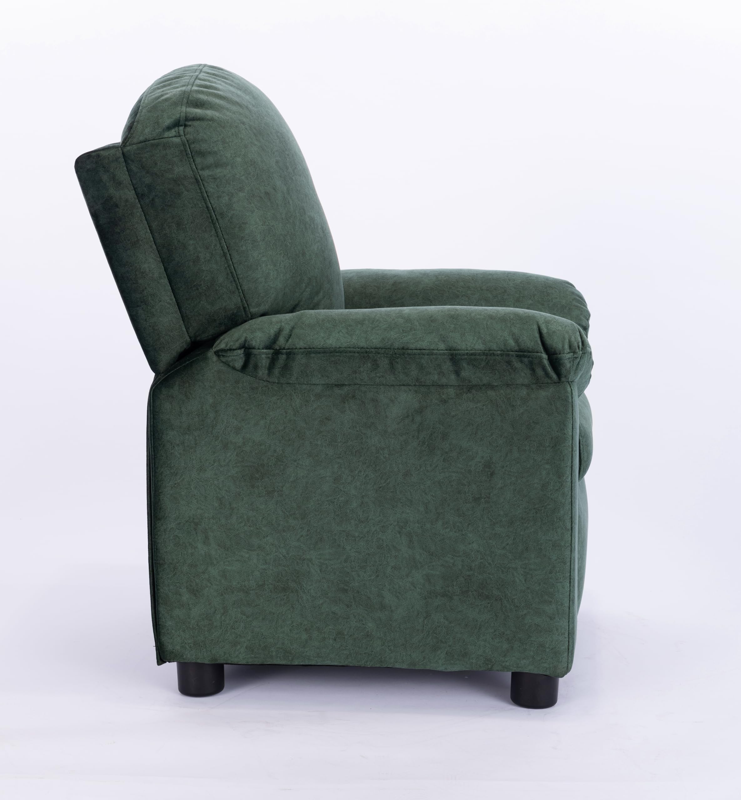 Q-Max Sofa Chair with Pillow Top Armrest and Footrest, Green Finish Children Recliner