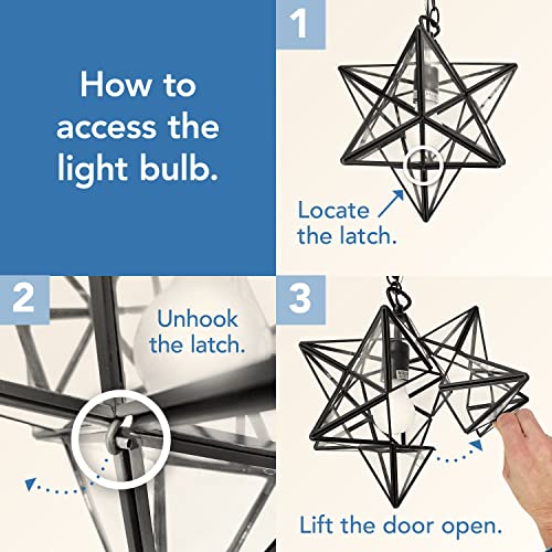 Elk 9-Inch Moravian Star Pendant - 145-001 Mini Pendant in Clear Glass and Oil Rubbed Bronze – LED Bulb, Dimmer and Smart Switch Compatible - Farmhouse and Eclectic Room Décor - Ceiling Light Fixture