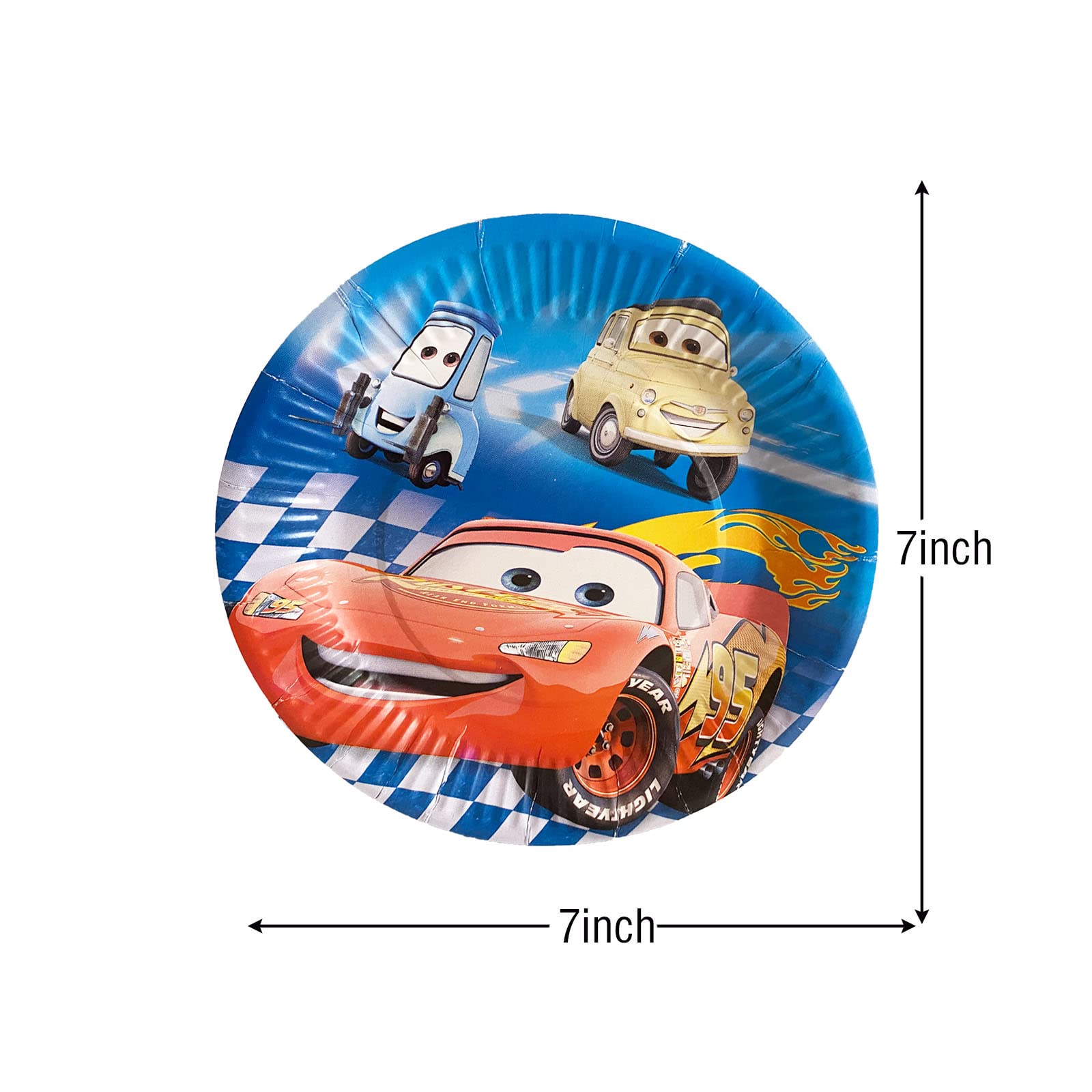 McQueen Race Car Party Supplies,30 plates for Kids Birthday Lightning Car Theme Party