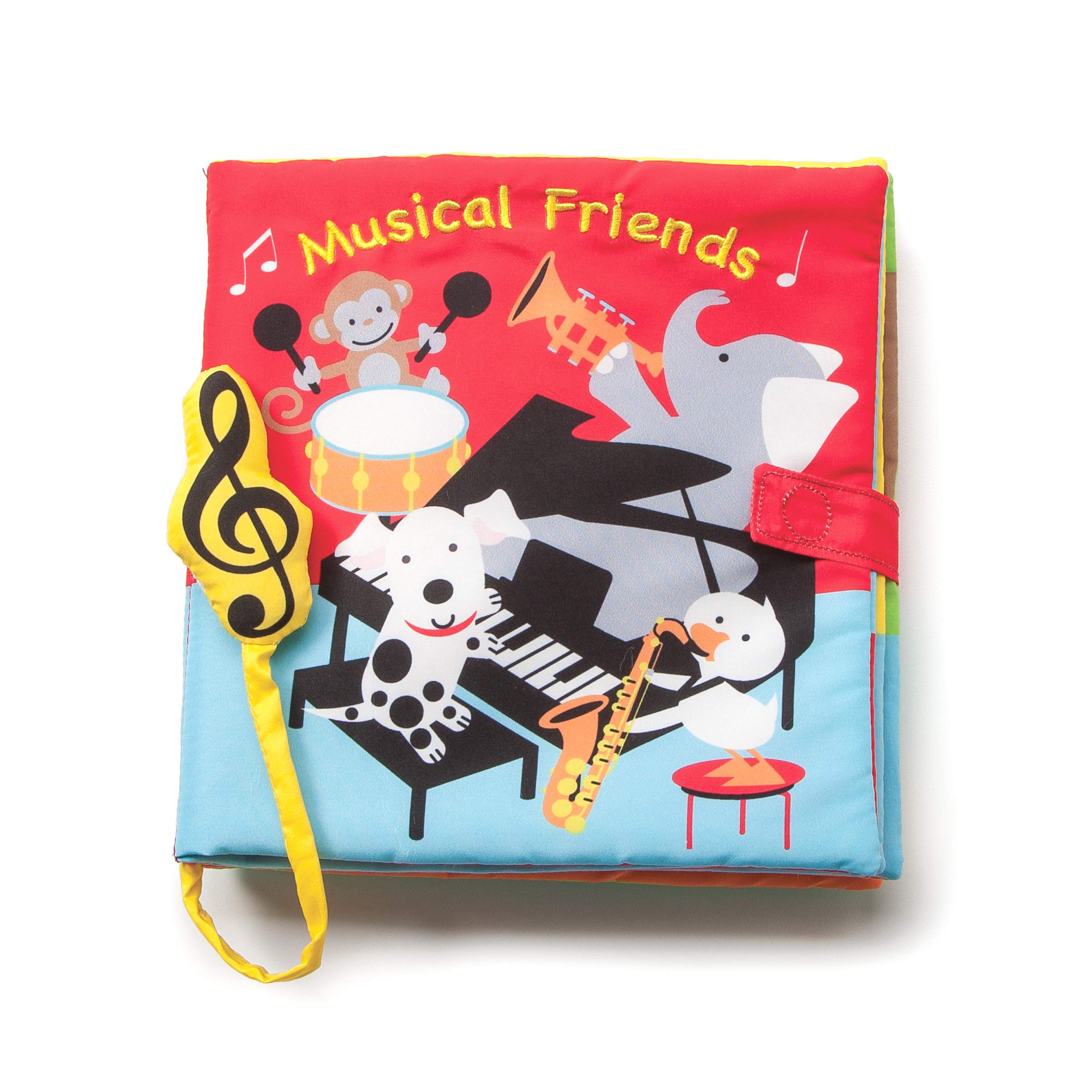DEMDACO Playing Animal Friends Music Note Primary Hues Children's Musical Soft Book Toy