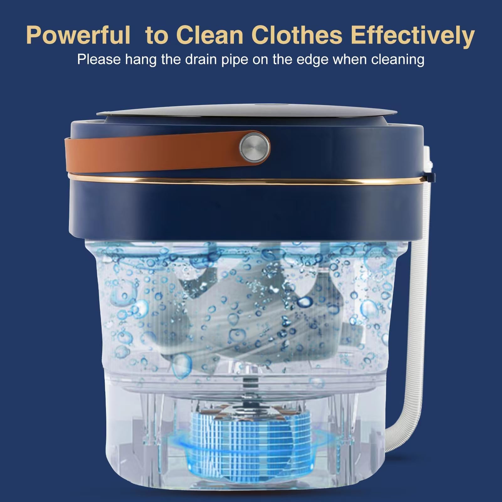 AMESEDAK Portable Mini Washing Machine with Drain Basket, 8.5L Capacity Foldable Cordless Laundry Machine for Underwear, Baby Clothes and Small Items, Rechargeable Design for Travel Washer