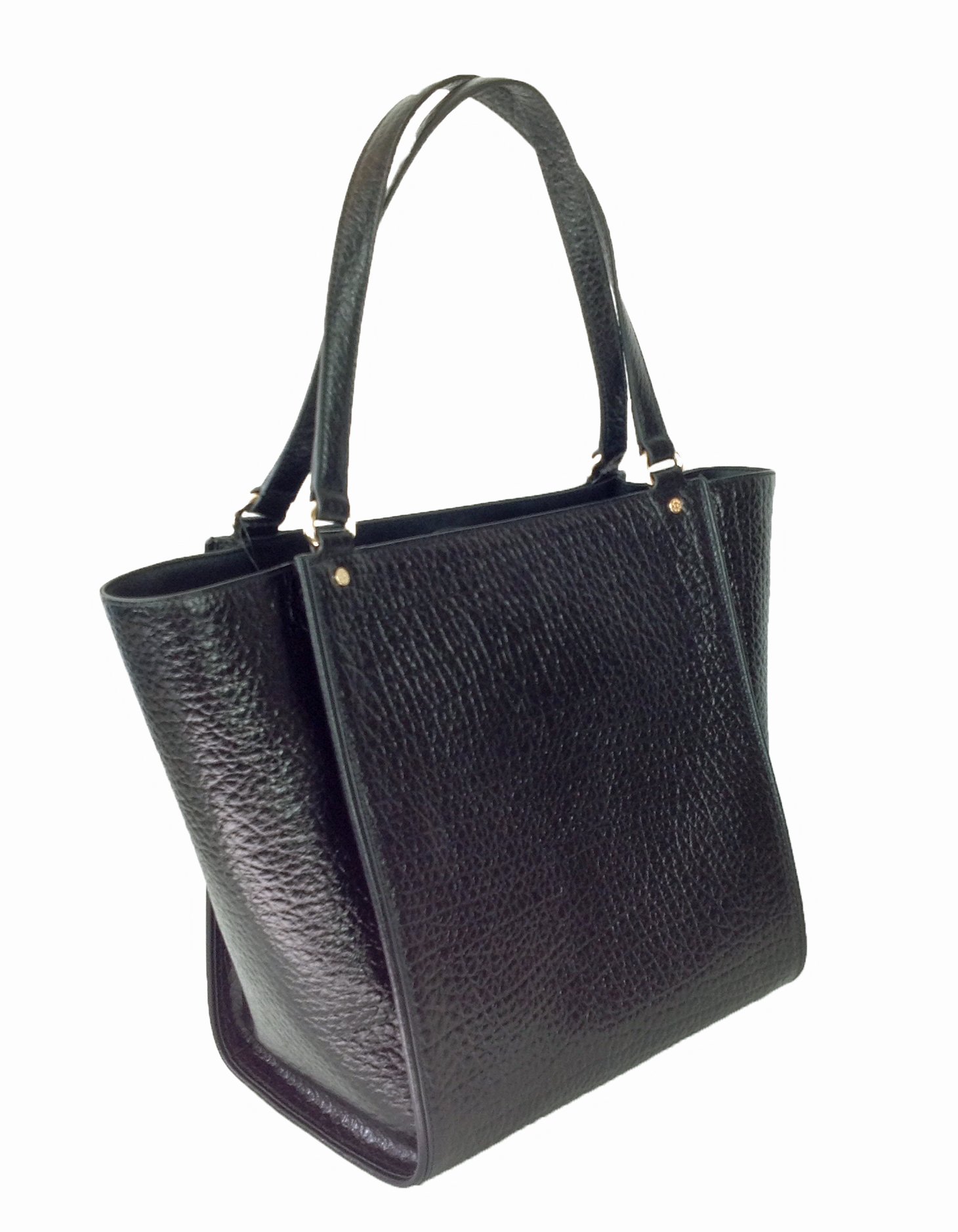 DKNY French Grain Leather Medium Shopper, Black