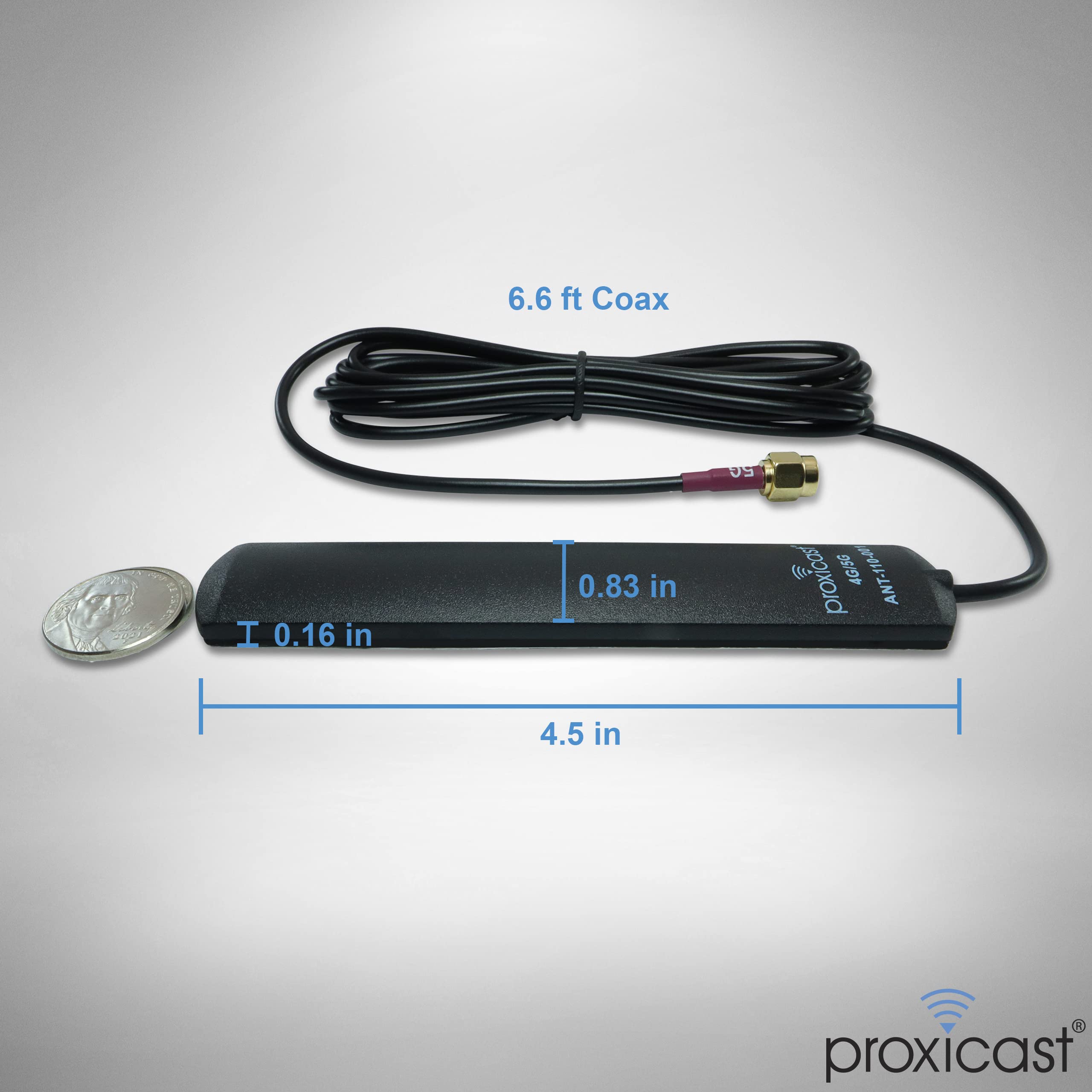 Proxicast 4G / 5G 3.5 dBi Omni-Directional Adhesive Mount Low Profile Flat Antenna Compatible with Cisco, Cradlepoint, Digi, MoFi, Pepwave, Sierra Wireless and Many Others (ANT-110-001-2PK)