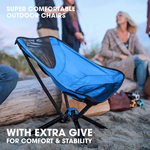 CLIQ Small Collapsible Portable Chair That Goes Every Where Outdoors. Compact Folding Chair for Adults That Sets Up in 5 Seconds | Camping Chair Supports 300 Lbs
