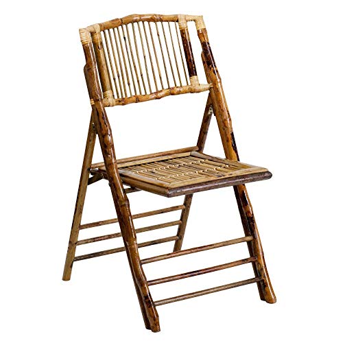 Flash Furniture Bamboo Folding Chairs | Set of 2 Bamboo Wood Folding Chairs