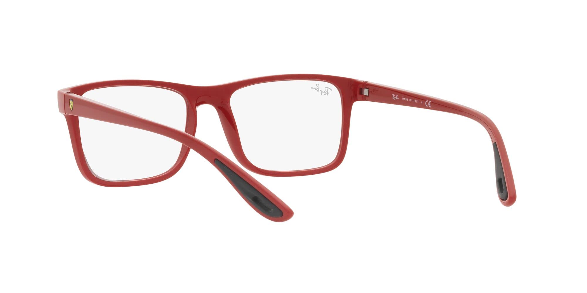 Ray-Ban RX7205M Scuderia Ferrari Collection Rectangular Prescription Eyewear Frames, Red/Demo Lens, 52 mm