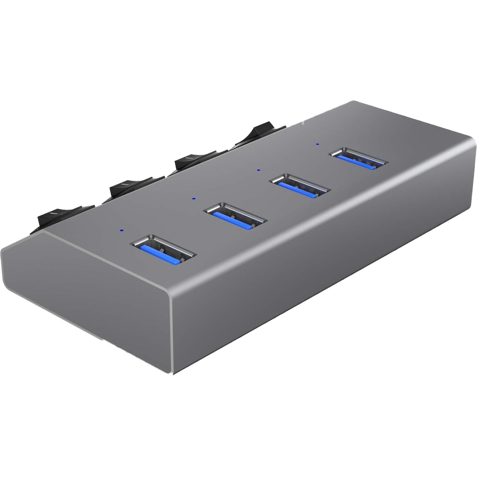 ICY BOX Hub USB 3.0 IB-HUB1405 4 Ports avec interrupteurs (Gris)