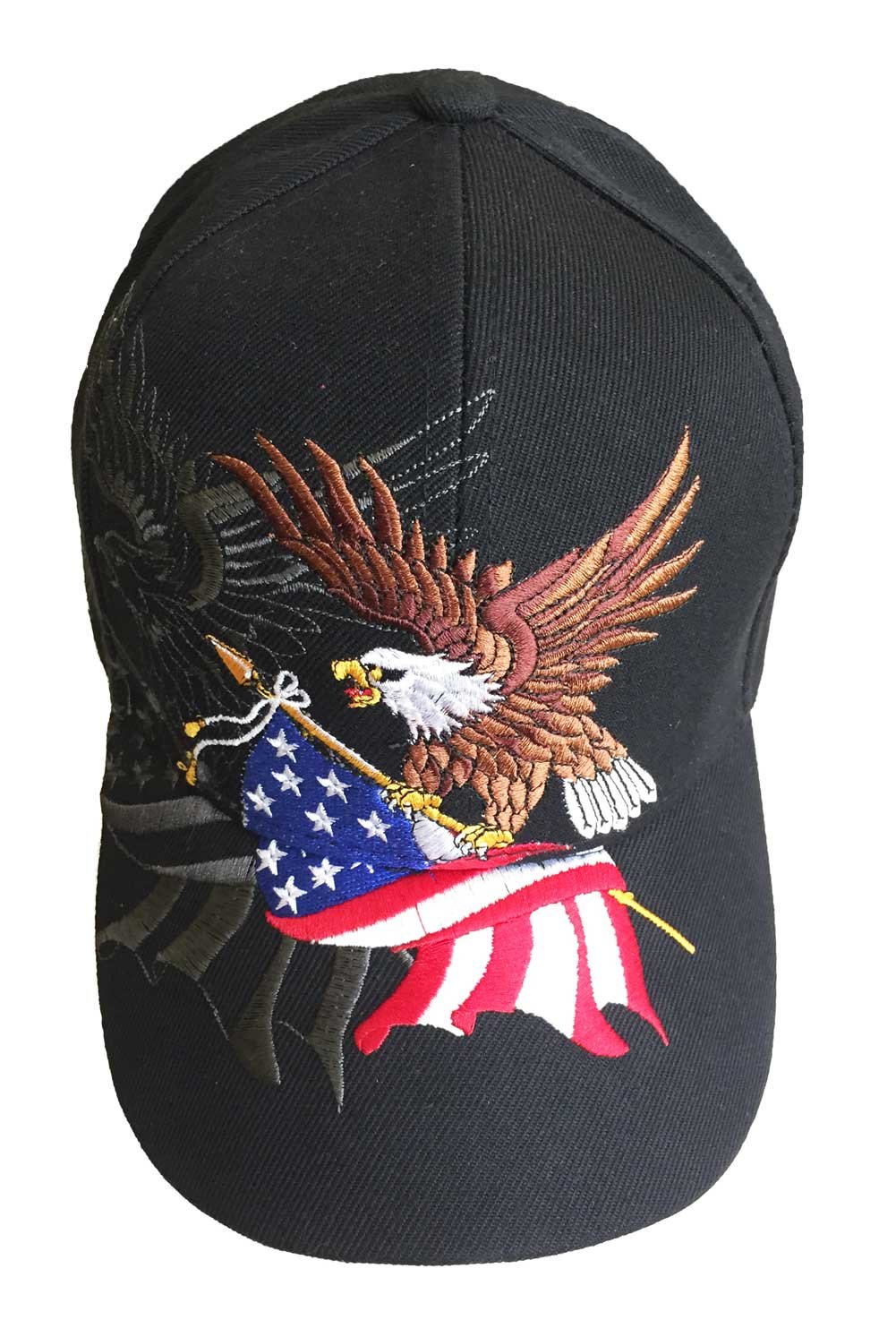 aesthetinc Patriotic American American Flag Design Baseball Cap with USA 3D Embroidery (Black)