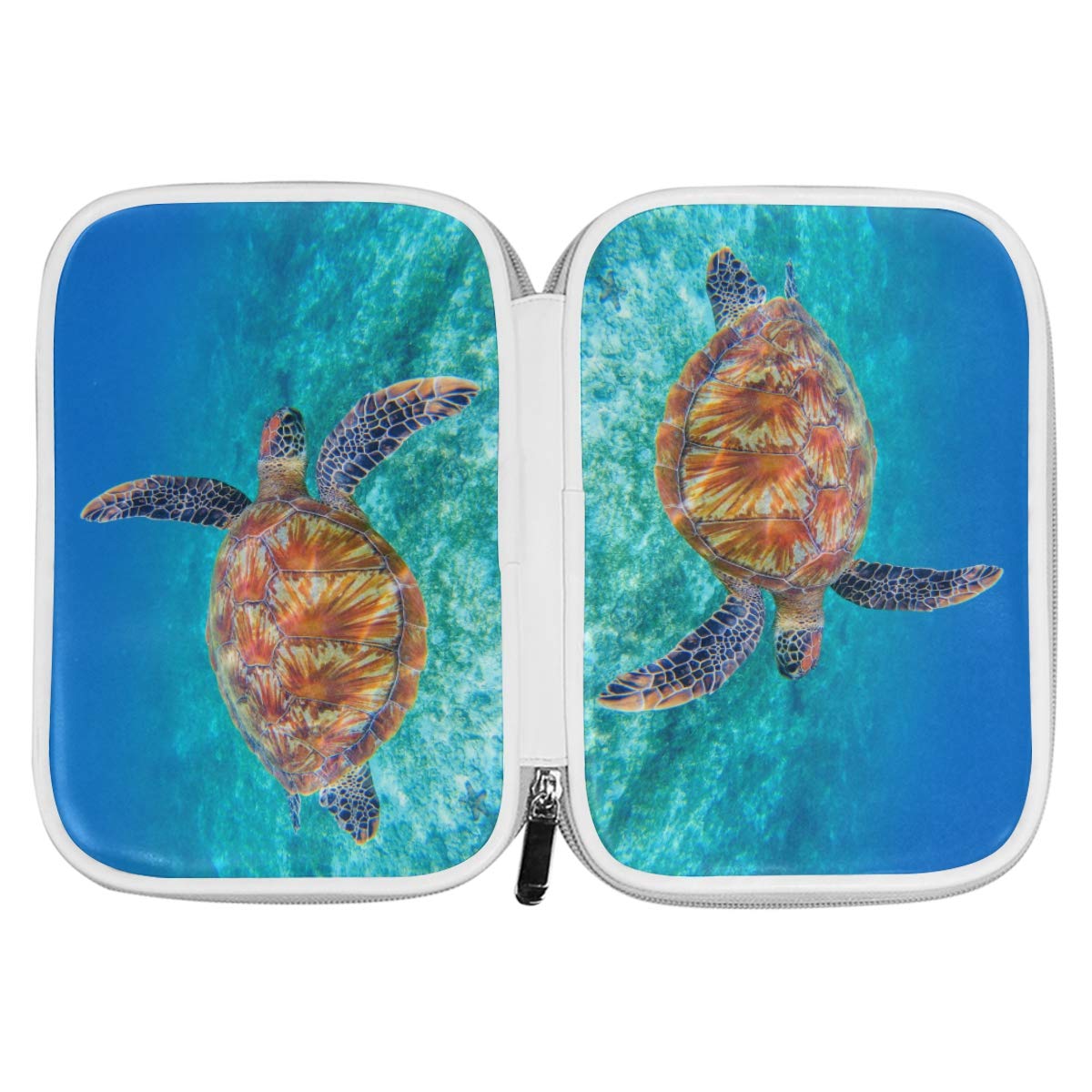 Bardic Pen Pencil Case Ocean Animal Sea Turtle Makeup Brush Bag Travel Organizer Cosmetic Pouch Passport Holder For Men Women