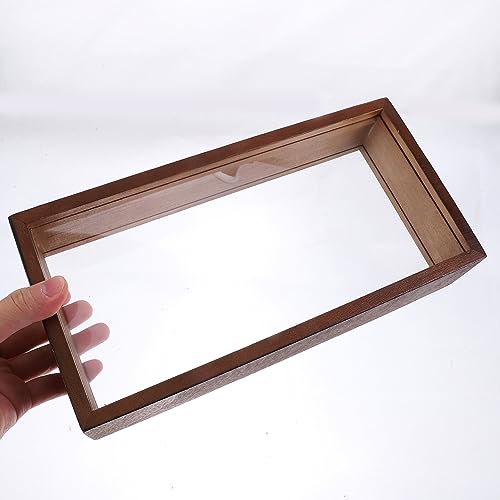 Dried Flowers Photo Frame Wood Vintage Glass Artwork Pressed Flower Display Frame Plant Specimen Herbarium Clip Photo Frame