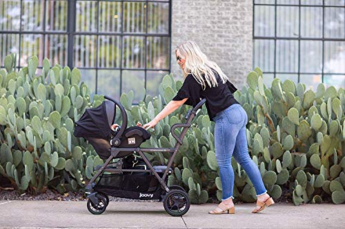 Joovy Caboose S Stroller, Stand on Tandem, Premium Sit and Stand, Black Melange