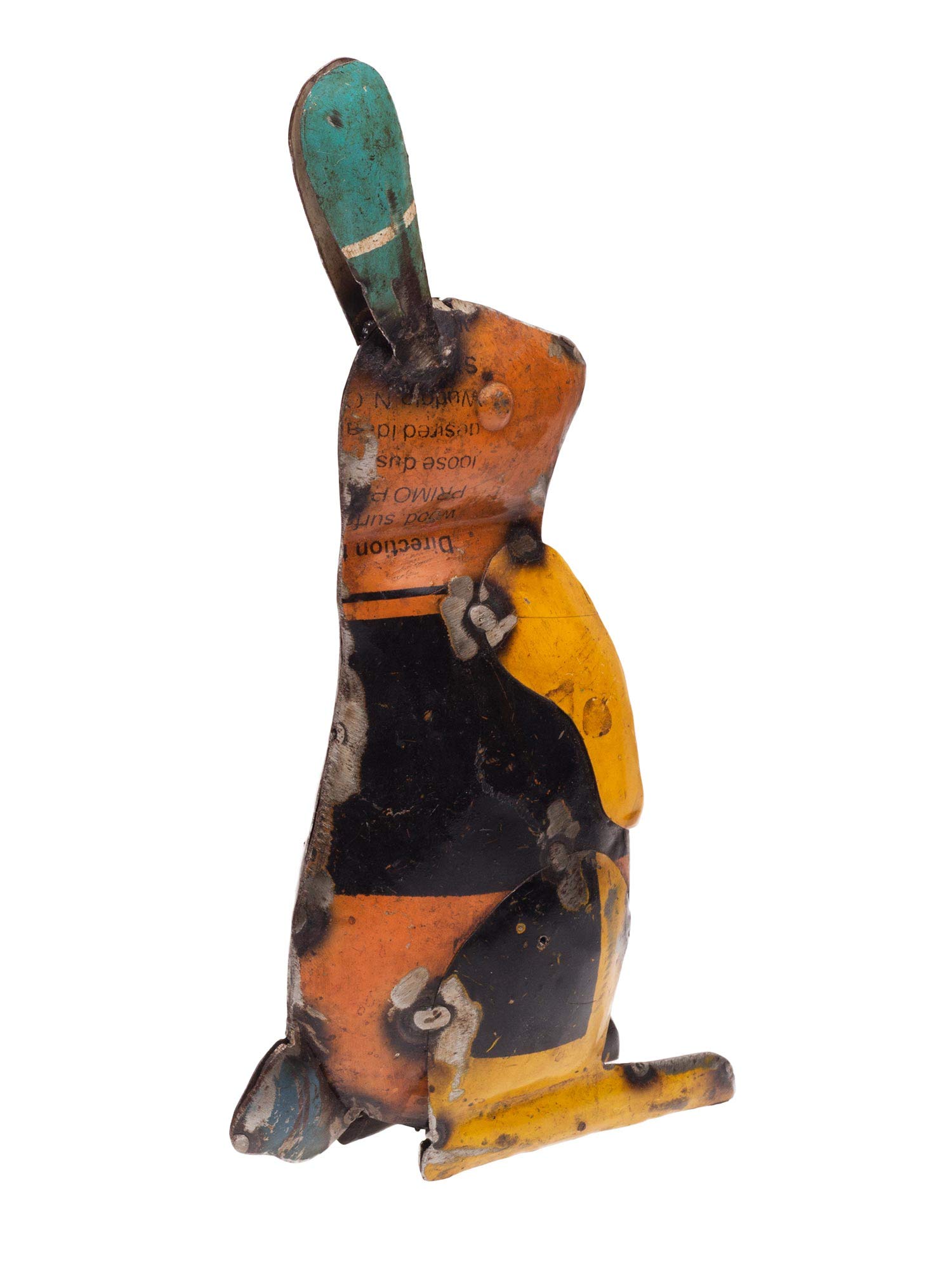 De Kulture Handcrafted Recycled Iron Bunny Decorative Collectible Figurine Showpiece Beautify Home Office Easter Décor| Ideal for Garden Balcony Terrace Decoration, 5x1.5x9 (LWH) Inches