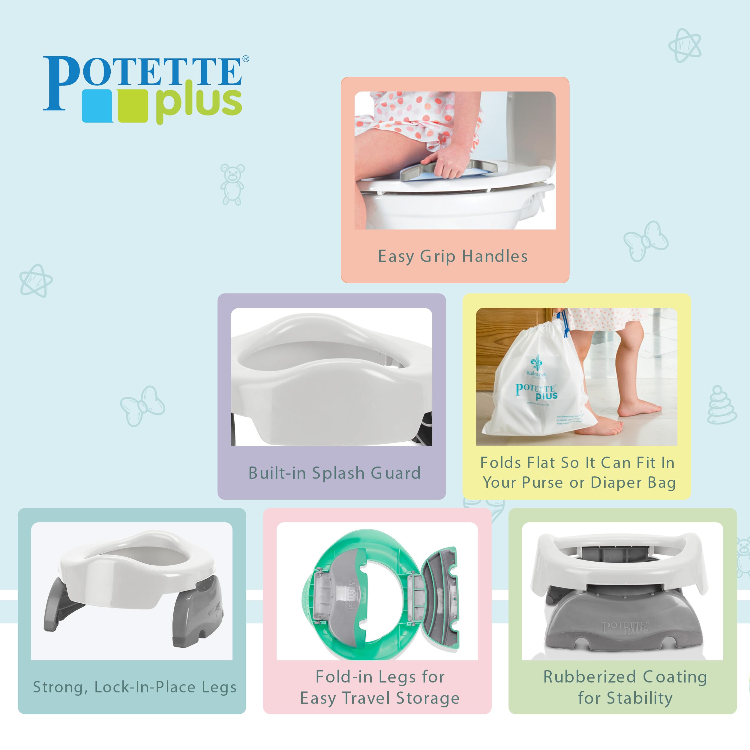 Kalencom Potette Plus 2-in-1 Travel Potty Trainer Seat Pink