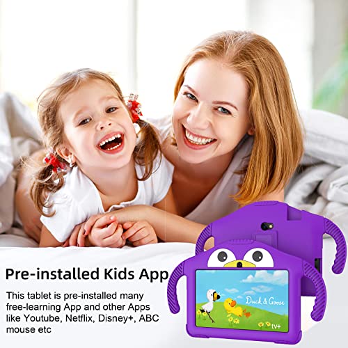 NORTH BISON 7 inch Android Tablet, Tablet for Kids, 3GB RAM 32GB ROM Toddler Tablet with Bluetooth, WiFi, GMS, Parental Control, Dual Camera, Shockproof Case, Educational, Games