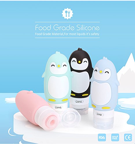 ZOESON Leak Proof Travel Bottles, 3oz Silicone Portable Toiletry Containers for Cosmetics Shampoo Lotion (4pcs/pack)