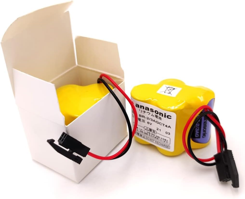 BATTEMALL (4-Pack) BR-2/3AGCT4A 6V 4400mAh Replacement Battery for Panasonic FANUC A98L-0031-002 (Black Connector)